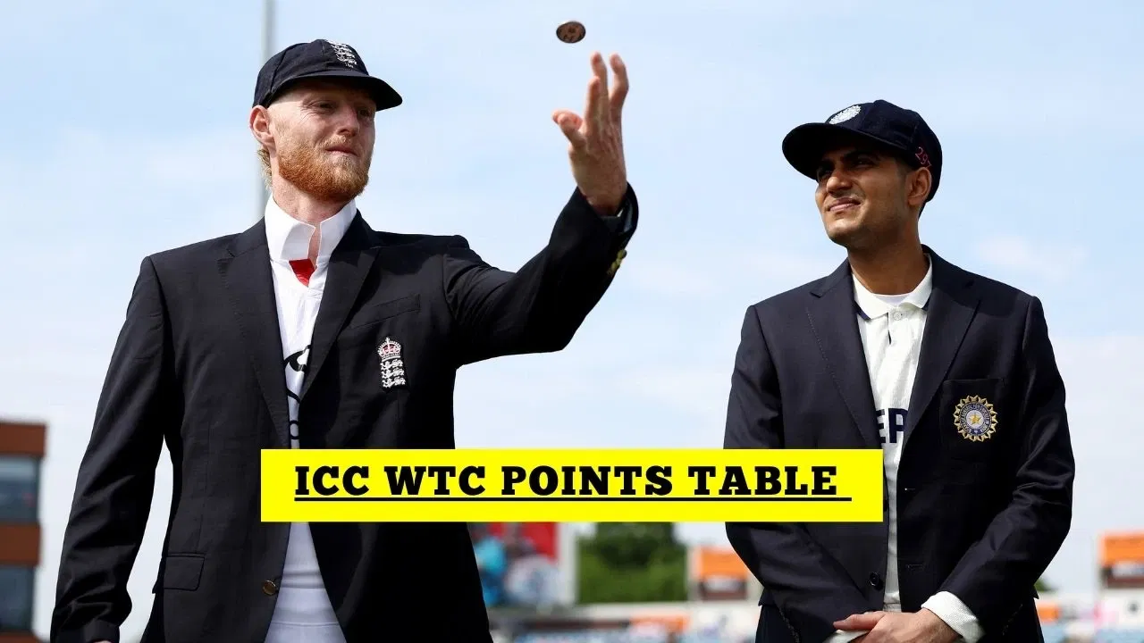 ICC World Test Championship Point Table, WTC Table Ind vs Eng 2nd Test 2025